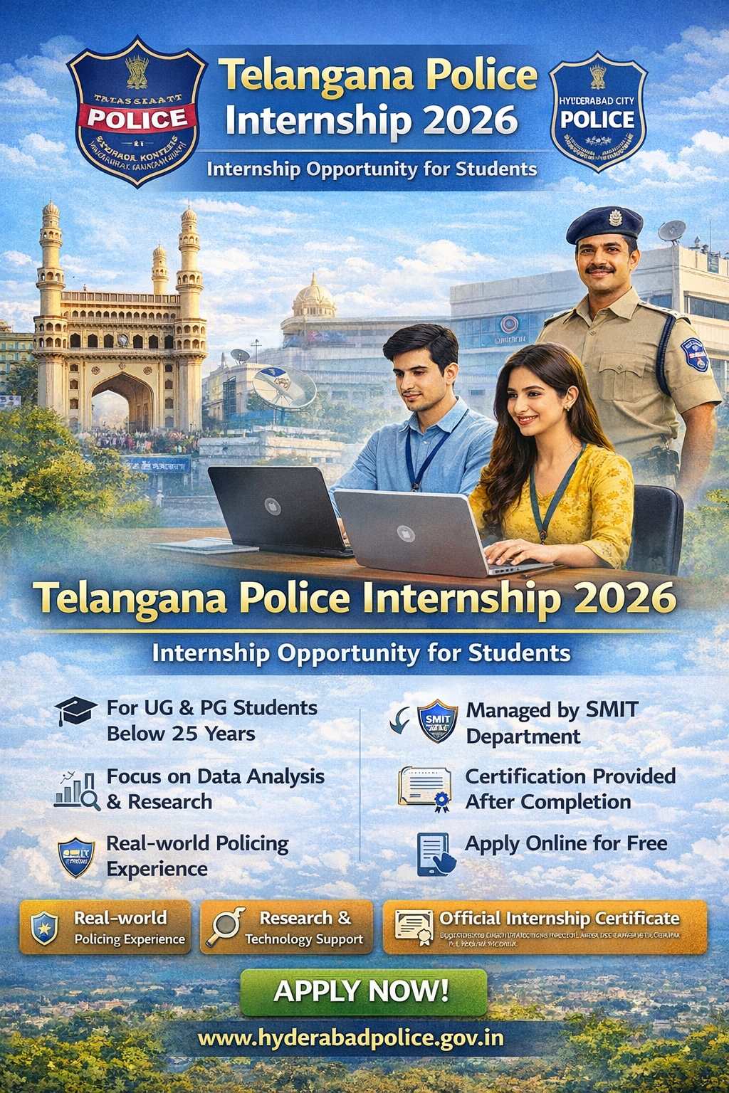Telangana Police Internship 2026 – Hyderabad City Police Internship ...